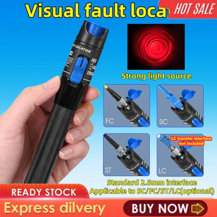 5KM Visual Fault Locator Red Light Pen Fiber Optic Cable Tester ...
