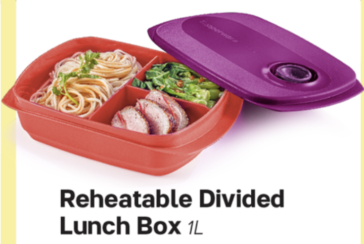 Tupperware Reheatable Divided Lunch Box 1L | Lazada