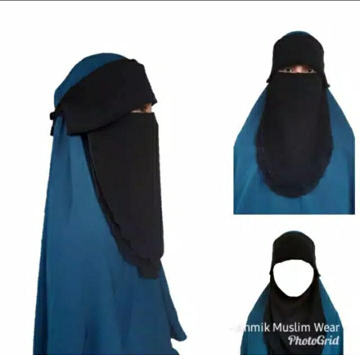 CADAR PONI KARET SIFON TANPA JAHITAN BAWAH MATA NIQAB NIQOB PONI 40 ...