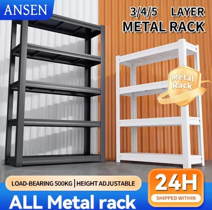 ANSEN Steel Storage Shelves 3-5 Layers Metal Display Rack Adjustable ...
