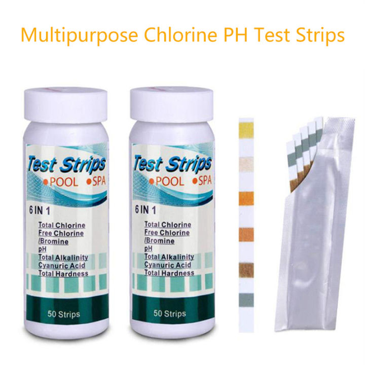 UG 6 In 1 Multipurpose Chlorine PH Test Strips SPA Swimming Pool Water ...