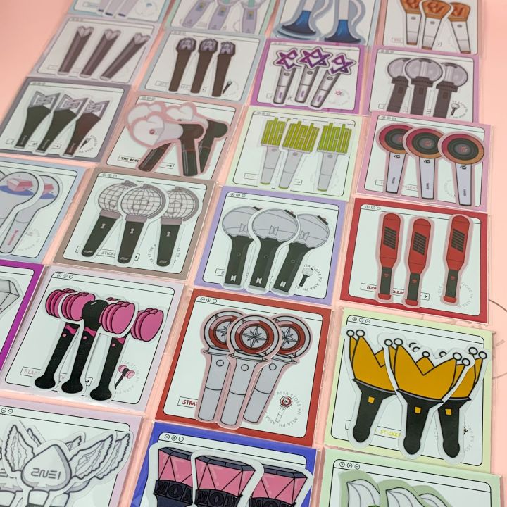 Kpop Boy Groups LIGHTSTICKS Laminated Kpop Stickers | Assastoreph ...
