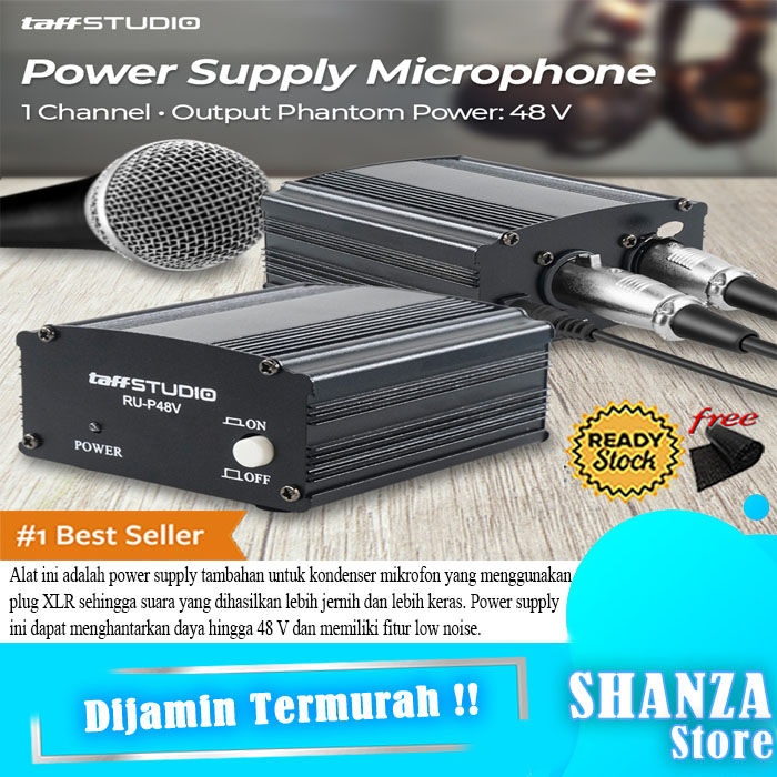 BISA COD - Taffware Phantom Power Microphone 1 Channel 48V Supply for ...