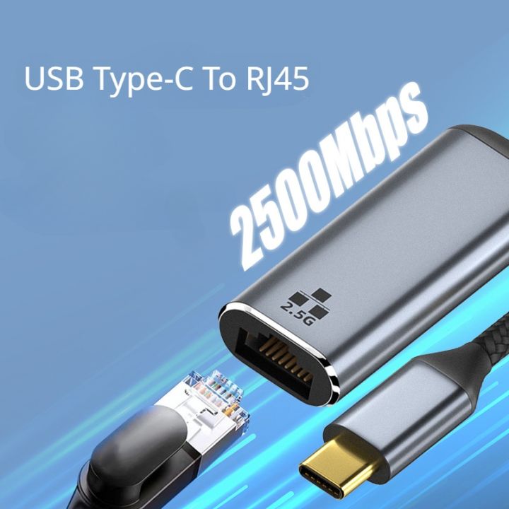 10/100/1000/ 2500 Mbps USB C to RJ45 Ethernet Gigabit Network 2.5Gbps ...