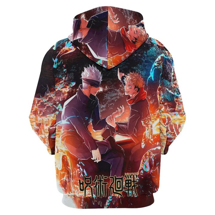 เสื้อมีฮู้ดลายกราฟิก Jjjk Jujutsu Kaisen สำหรับผู้ชาย3D ฮูดดี้ใหมพิมพ์ ...