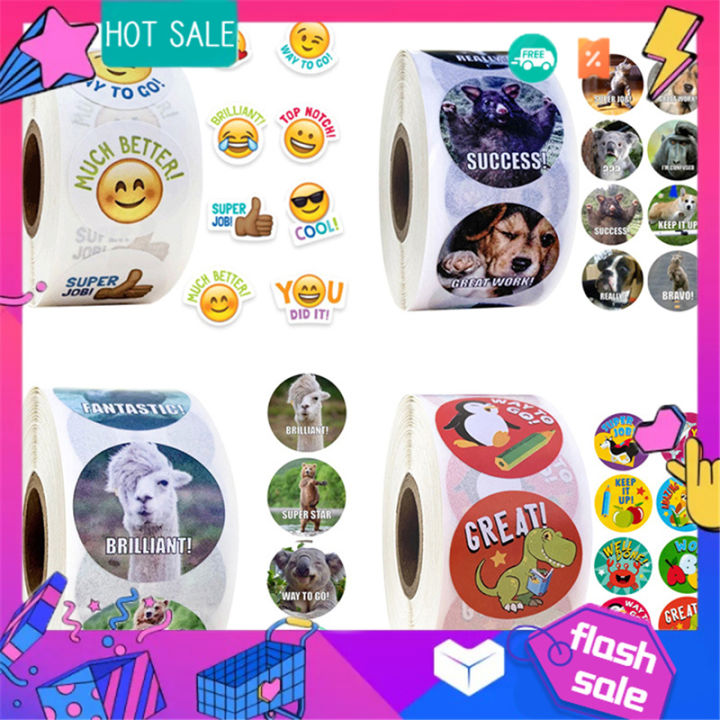 500pcs Reward Stickers Sticker Roll for Motivational Stickers with Cute ...