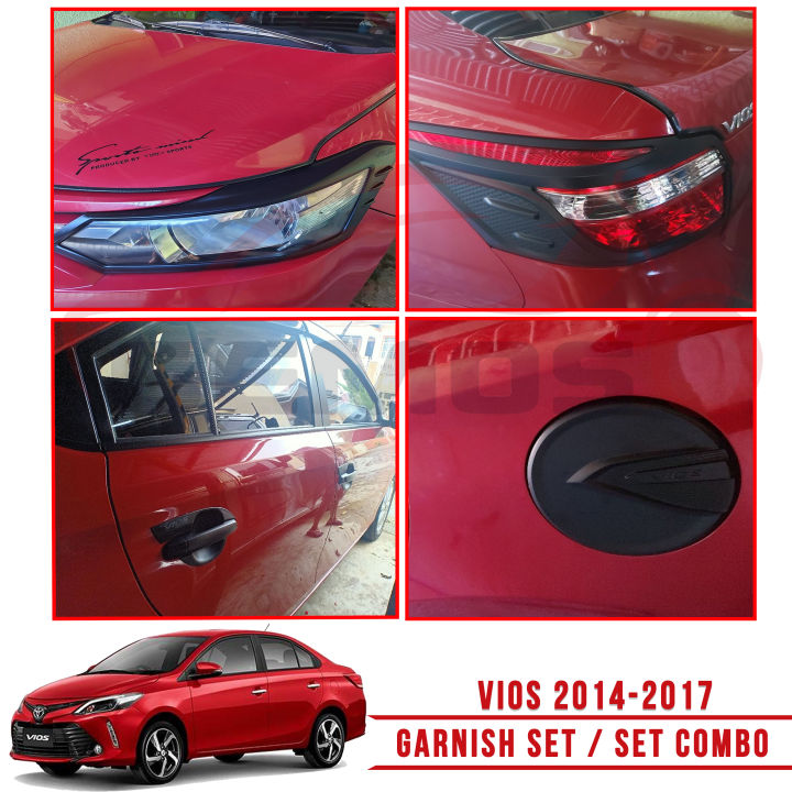 TOYOTA VIOS 2014 - 2018 GARNISH COVER COMBO SET MATT BLACK (2014 2015 ...