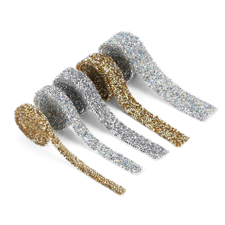 1 Yard 1.0-3.0mm Rhinestones Tape Banding Hotfix Strass Crystal ...