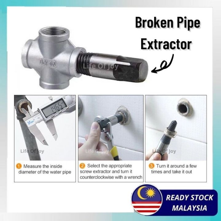 -Ready Stock- Broken Pipe Extractor Plumber Tools Pipe Damages Screw ...