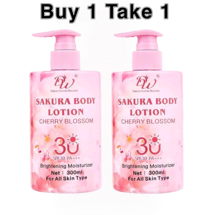 (2in1) DW Sakura Cherry Blossom Whitening Hand & Body Lotion 300ml | Lazada PH