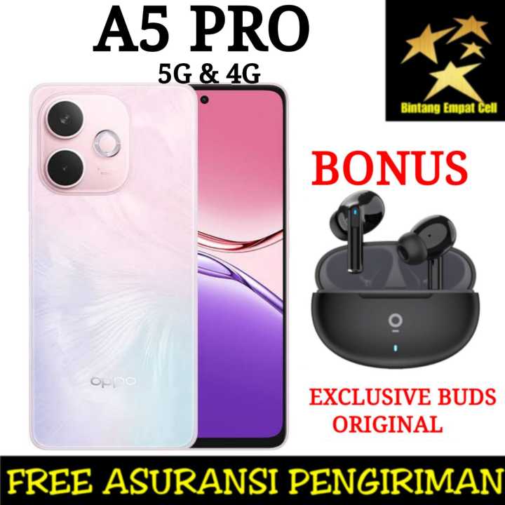 OPPO A5 PRO 5G 4G 8/256 & 8/128 GARANSI RESMI [DIMENSITY 6300 6.67 INCH 50MP 5800MAH BATTERY ...