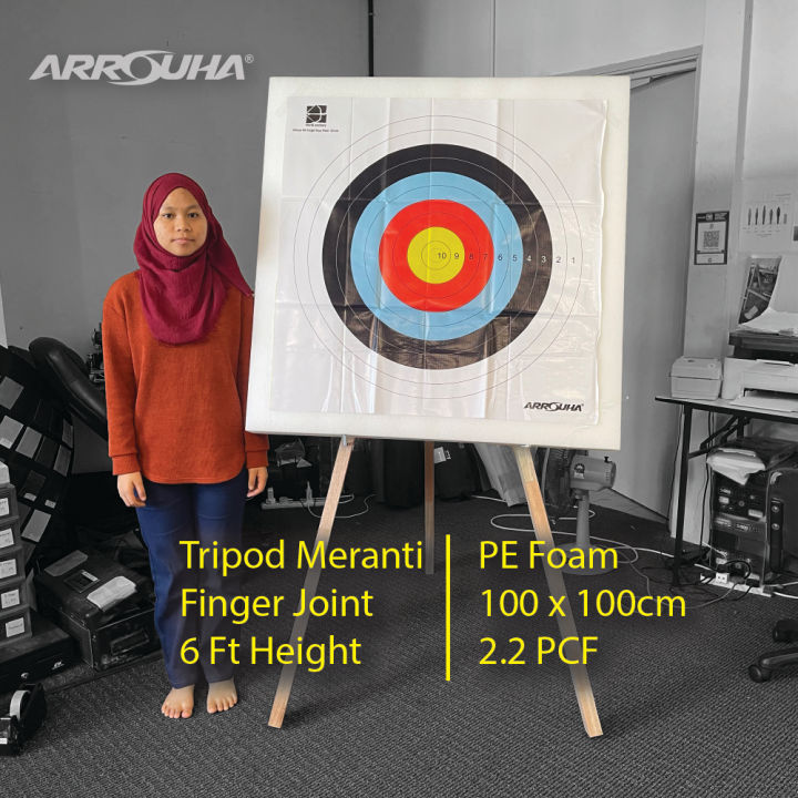 Target Board Set 100x100cm PE Foam Type -V with Tripod Stand 6ft ...