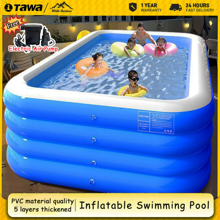 💥5Layers Thickening💥Inflatable Foldable Swimming Pool for Kids Outdoor ...