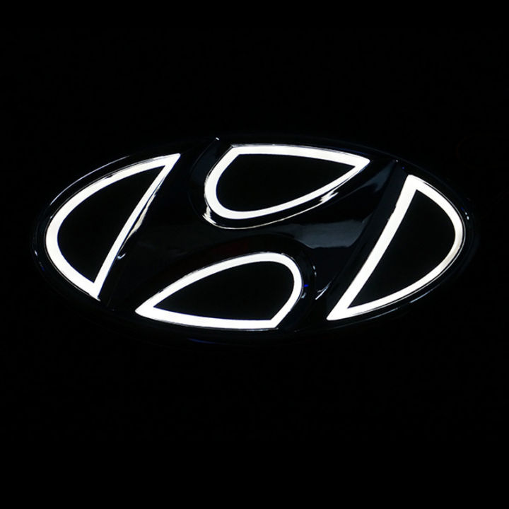 LED Light Car Logo For HYUNDAI Car Front Rear Bumper Modified Emblems ...
