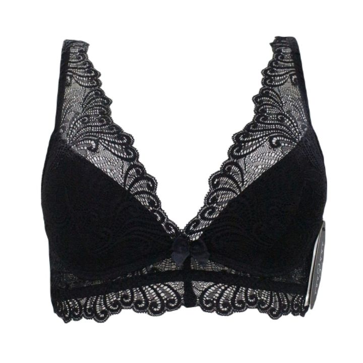 Annebra บราไร้โครง ฟองน้ำยางพารา ตะขอหลัง Lace Wireless Latex Mold Bra ...