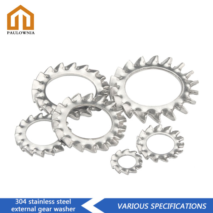 M3 M4 M5 M6 M8 M10 M12 304 Stainless Steel External Toothed Serrated Lock Washer Gasket Rings ...