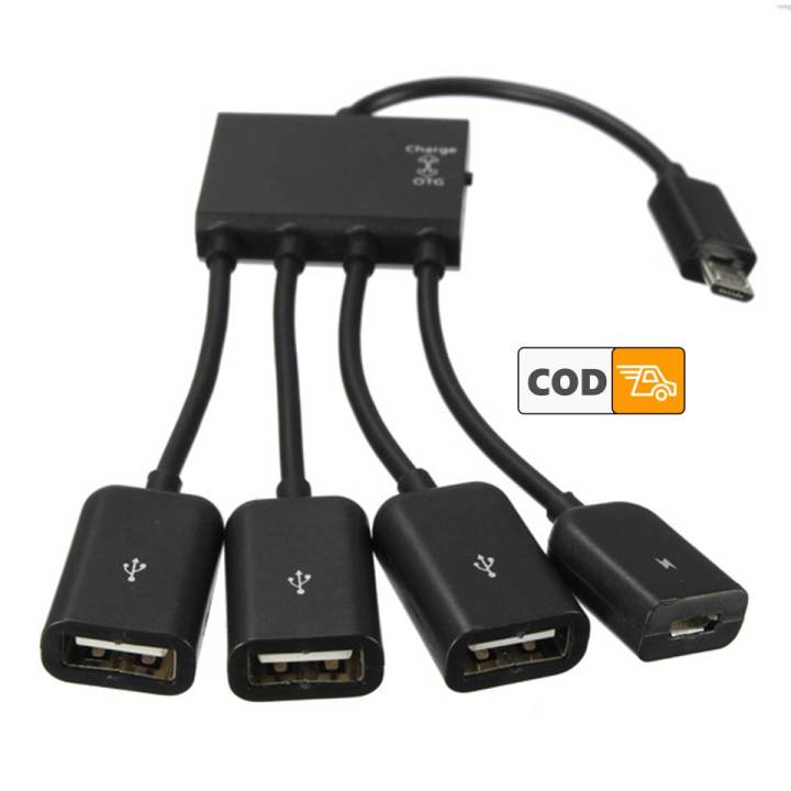 Kabel Micro USB OTG Hub 4 in 1 Data Cable dan Charge Multifungsi ...
