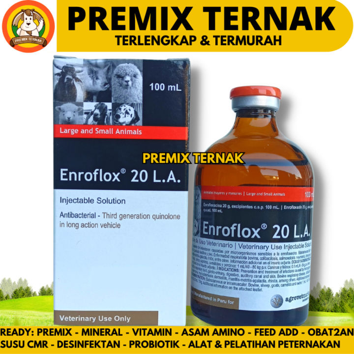 ENROFLOX LA 100ML AGROVET - Antibiotik Spektrum Luas Long Acting Hewan ...