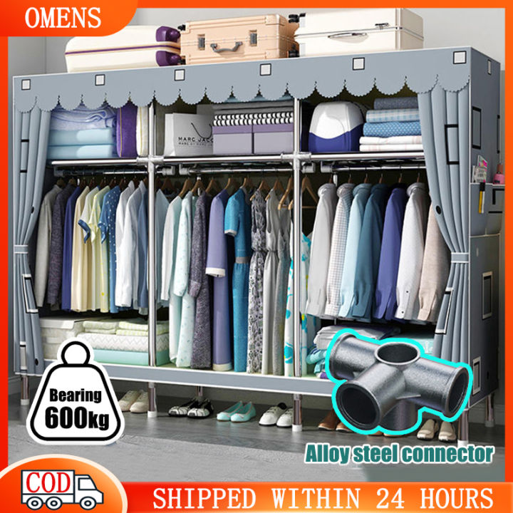 Clothes Wardrobe Organizer Heavy-duty Storage Cabinet with Cover ...