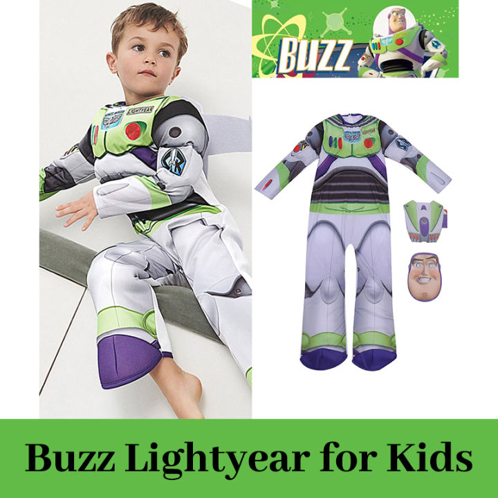 Buzz Lightyear Costume Cosplay Suit Bodysuit Jumpsuit with Mask ...