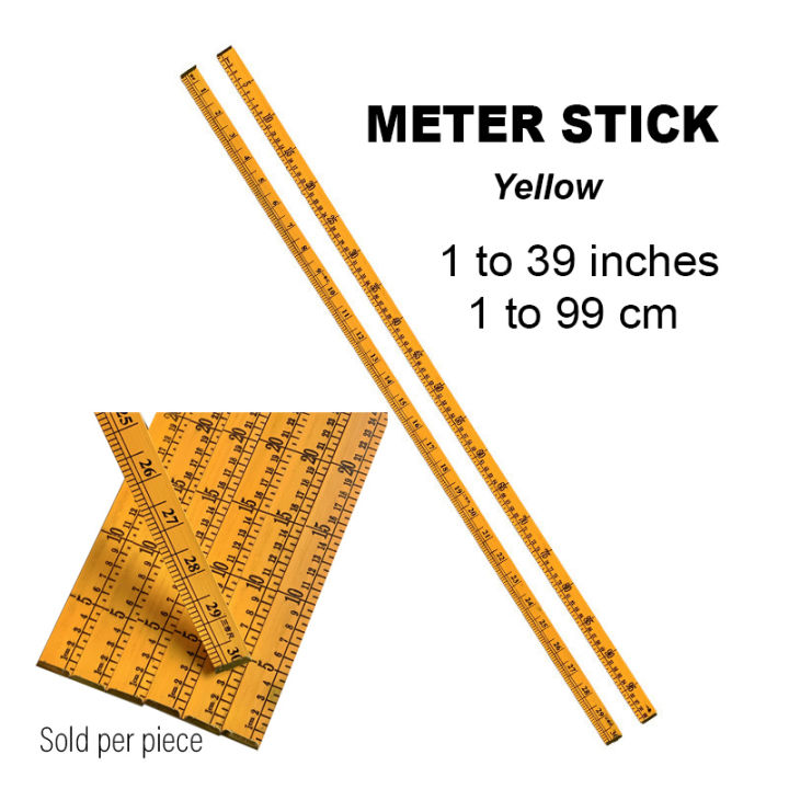 (Lt Stationery) Yellow Meter Stick Wooden Ruler (1piece) | Lazada PH