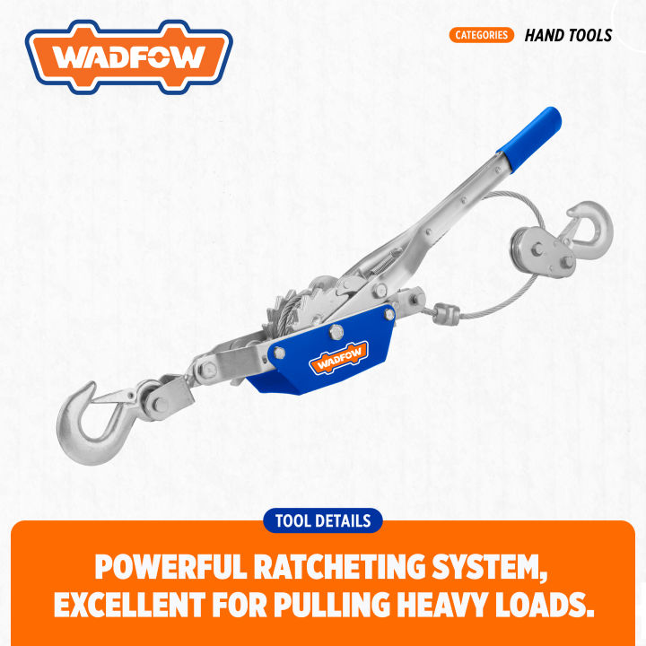 WADFOW 2T - 4T Hand Winch Puller Wire Rope Ratchet Double Hook Lifting ...