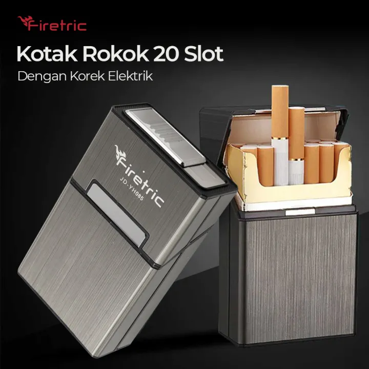 Firetric Kotak Rokok 20 Slot dengan Korek Elektrik Pyrotechnic - JD ...