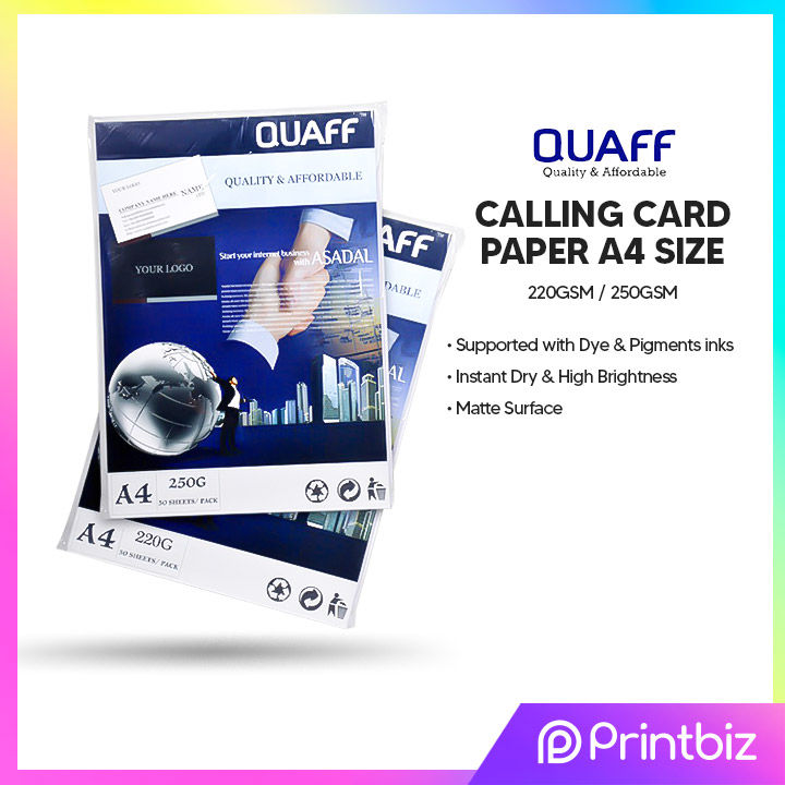 QUAFF Calling Card Paper A4 Matte 220GSM & 250GSM | Lazada PH