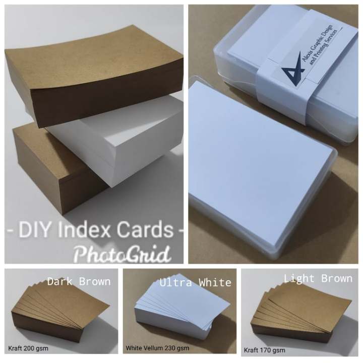 Blank DIY Index Card 100 pcs with FREE PVC card holder (Same size of ...