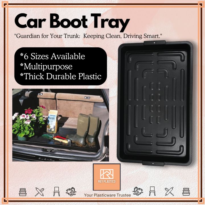 Multi Use Car Boot Tray Plastic Multipurpose Black Tray | Stall Tray ...
