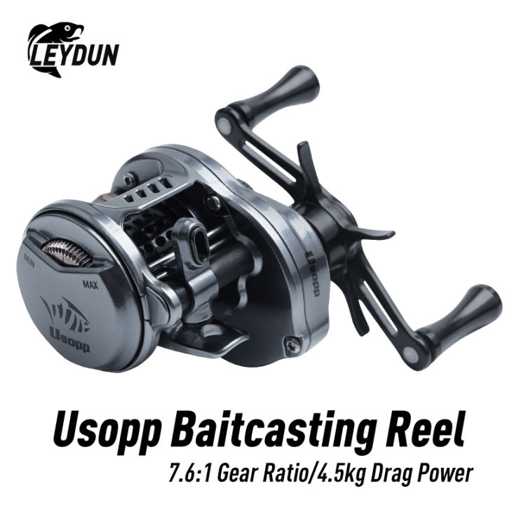LEYDUN USOPP รอกตกปลา 7.6:1 125g คาร์บอนไมโครลาก 4.5KG Baitcasting Reel ...