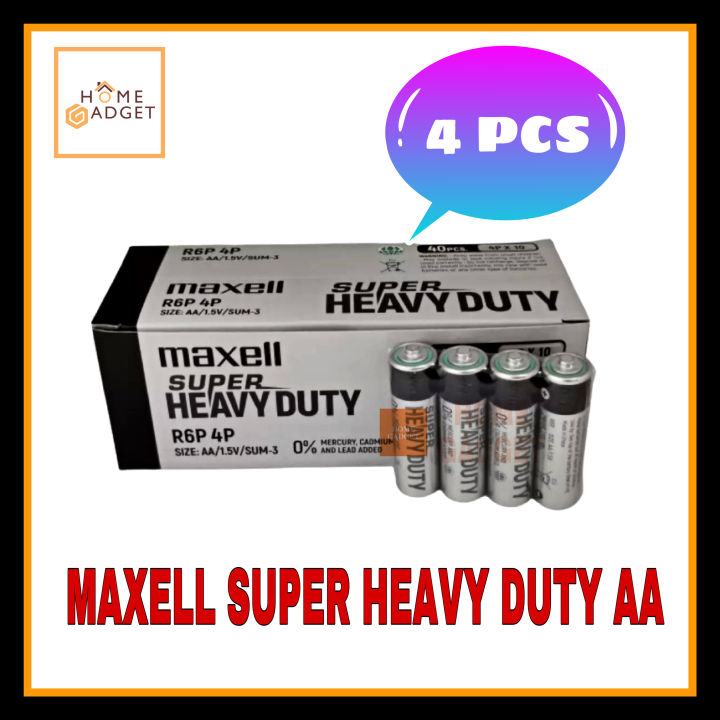 4 Pcs Maxell R6P(SP) Super Heavy Duty AA Battery | Lazada
