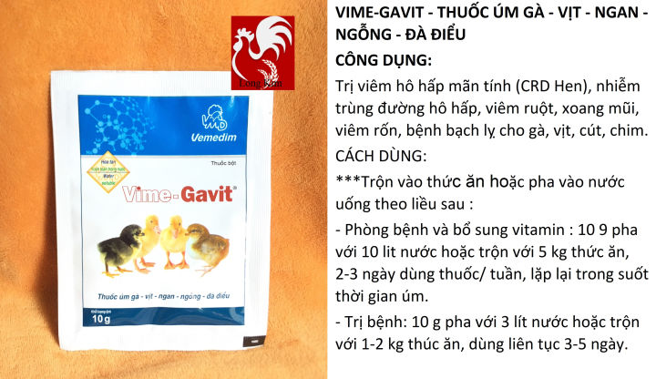 VIME-GAVIT gói 10g Vitamin Úm Gà, Vịt, Ngan, Ngỗng, Đà Điểu | Lazada.vn