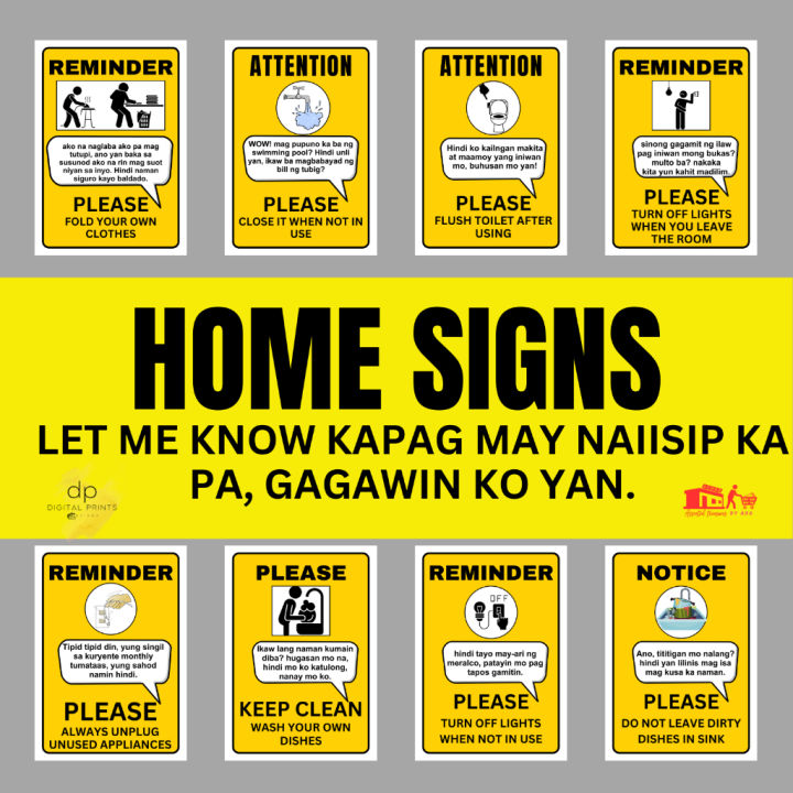 home laminated signs, laminated signage for home, laminated signage ...