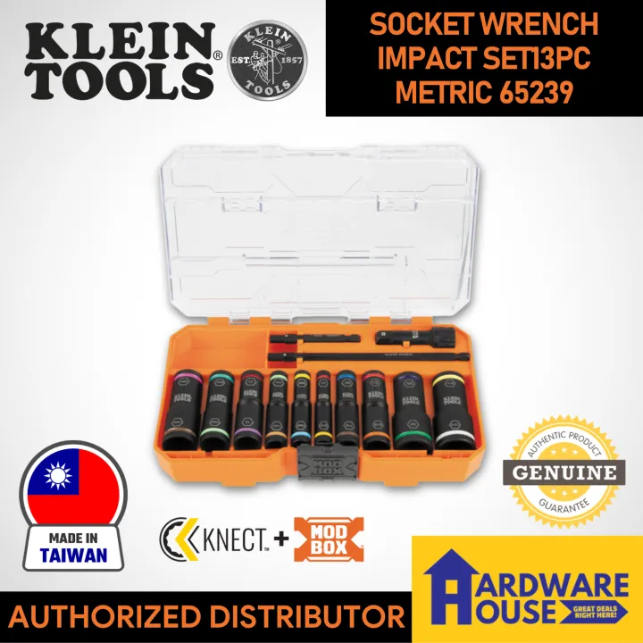 ORIGINAL KLEIN TOOLS Socket Wrench Impact Set 13PC Metric 65239 Made in ...