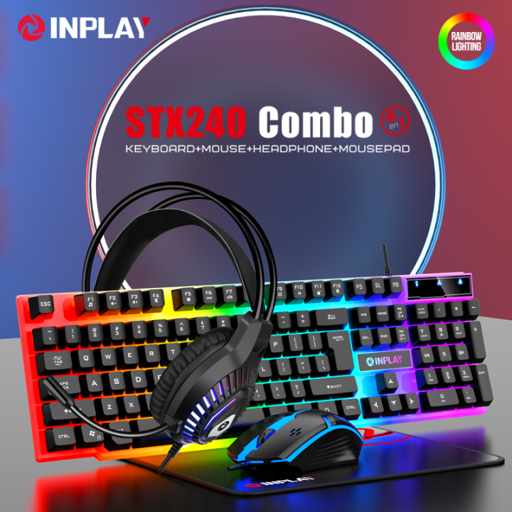 Inplay STX240 4 in1 Combo | Keyboard + Mouse + Headphone + Mouse Pad 4 ... Inplay STX240 4 in1 Combo | Keyboard + Mouse + Headphone + Mouse Pad 4 ...