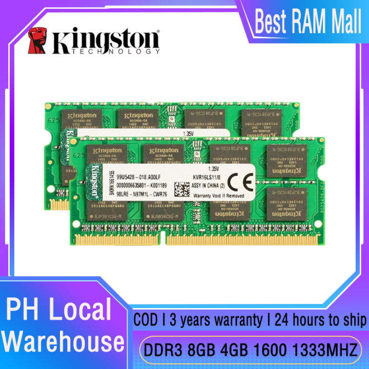 Kingston DDR3 RAM 4GB 8GB DDR3L 1.5V 1.35V 1333/1600MHz PC3/PC3L-10600/12800 SODIMM 204Pin ...