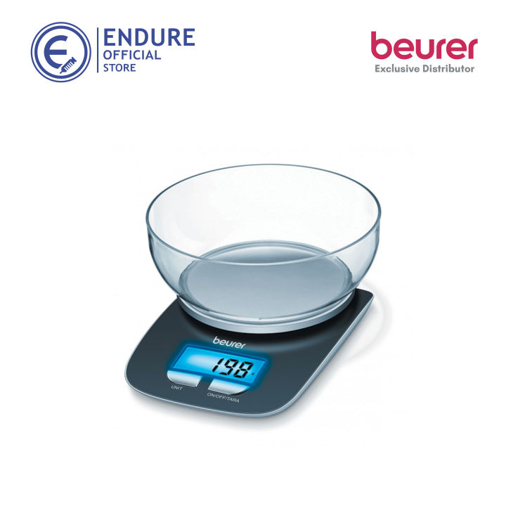 Beurer KS 25 Kitchen Scale- Digital kitchen scale with removable bowl ...