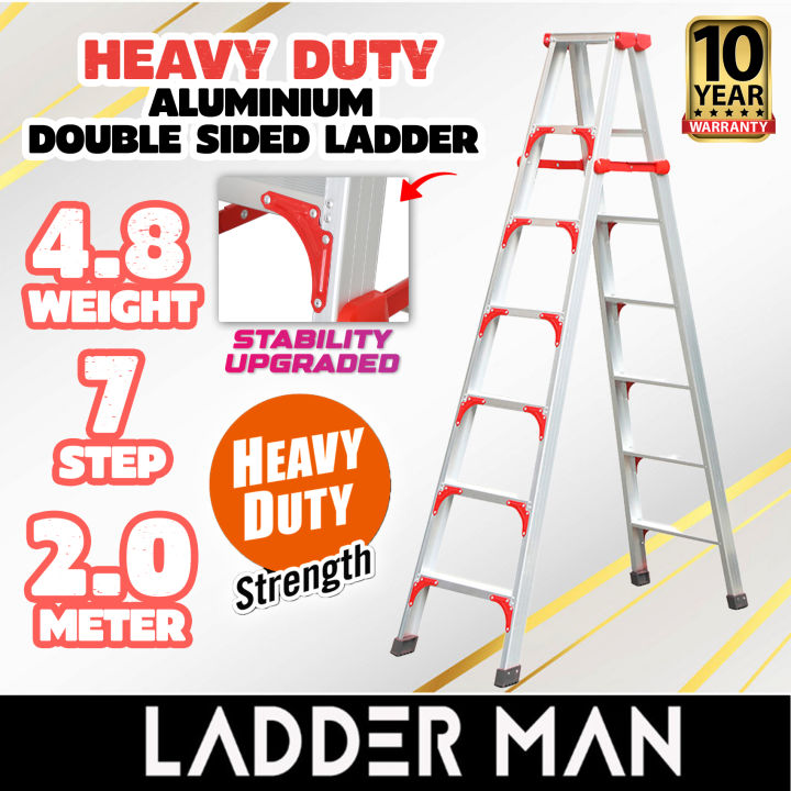 Ladderman Heavy Duty Aluminium Double Sided Ladder Multi Purpose Ladder ...