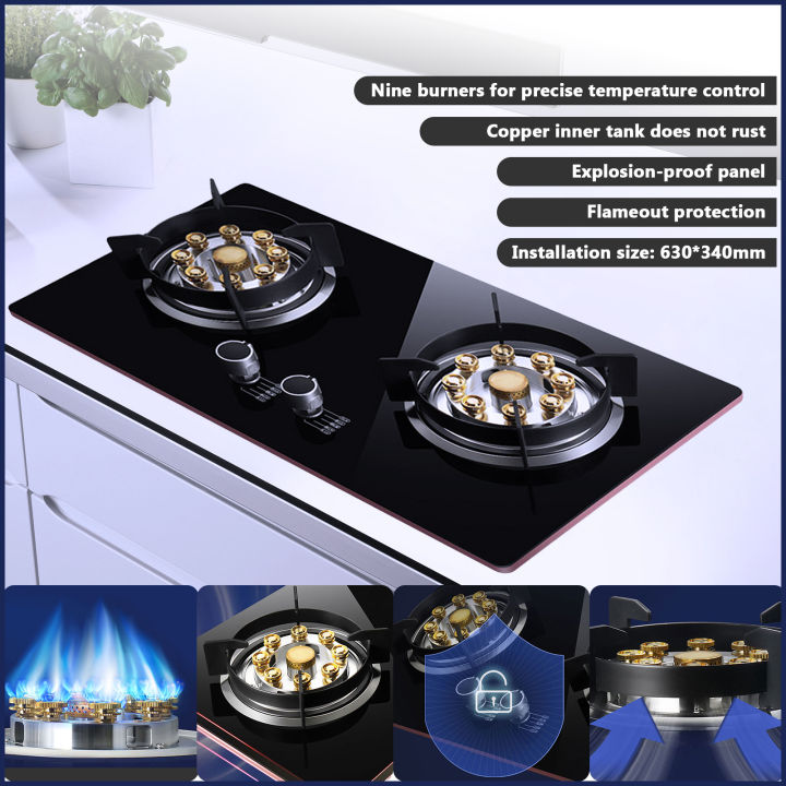 🔥Gas Stove🔥CHRIS OPAICN Tempered Glass Dapur Gas Memasak Fierce Flame ...