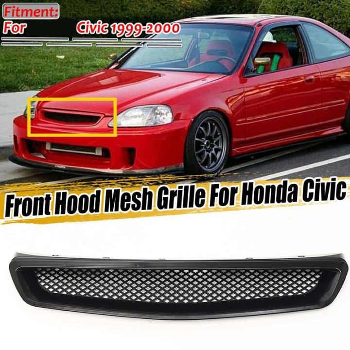 Car Front Hood Mesh Bumper Racing Grille for Honda for Honda Civic EK ...