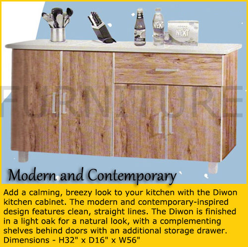 Diwon Contemporary Light Oak Kitchen Cabinet. Only Available in Klang ...