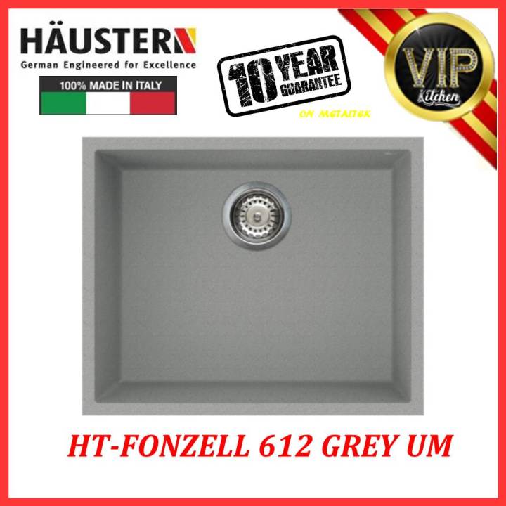 HAUSTERN Italy Granite Sink (HT-FONZELL-612-UM-G) Grey Color Undermount ...