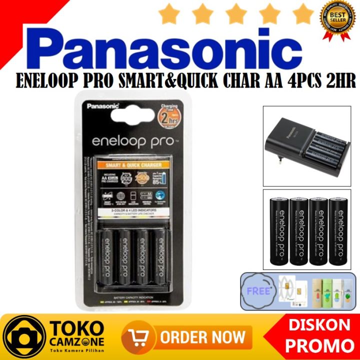Charger Panasonic Smart And Quick 2 Jam Eneloop Pro Aa 4 Pcs Lazada