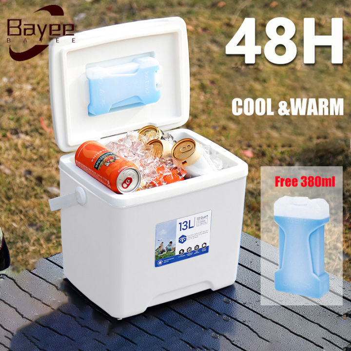 6L/13L 48H Outdoor Camping Portable Cooler Box Free Ice Brick Ice pack ...