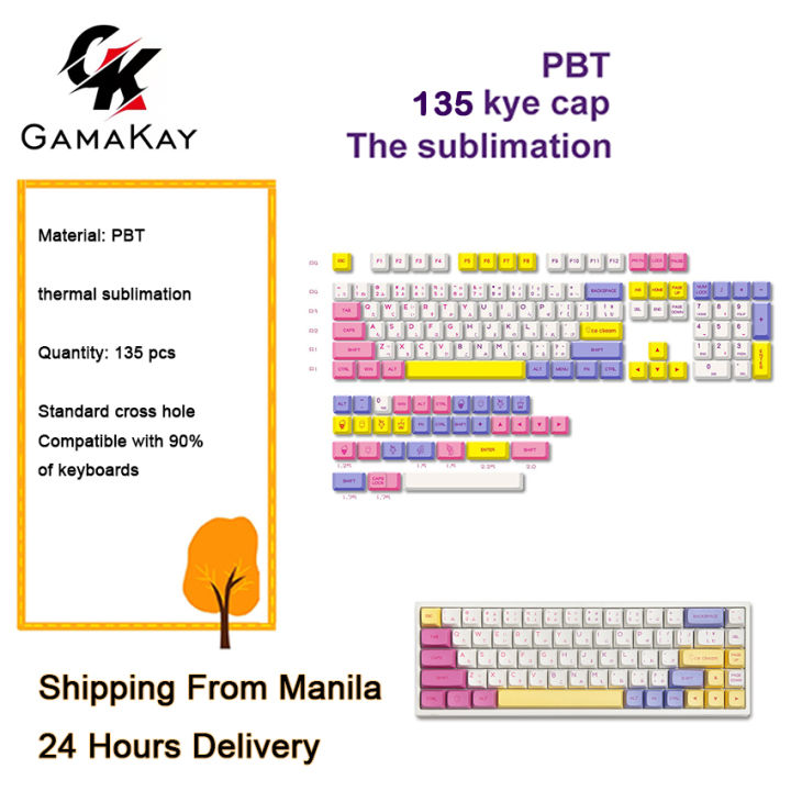 PBT XDA Profile honey milkyMechanical Keyboard RGB PBT Keycaps ...