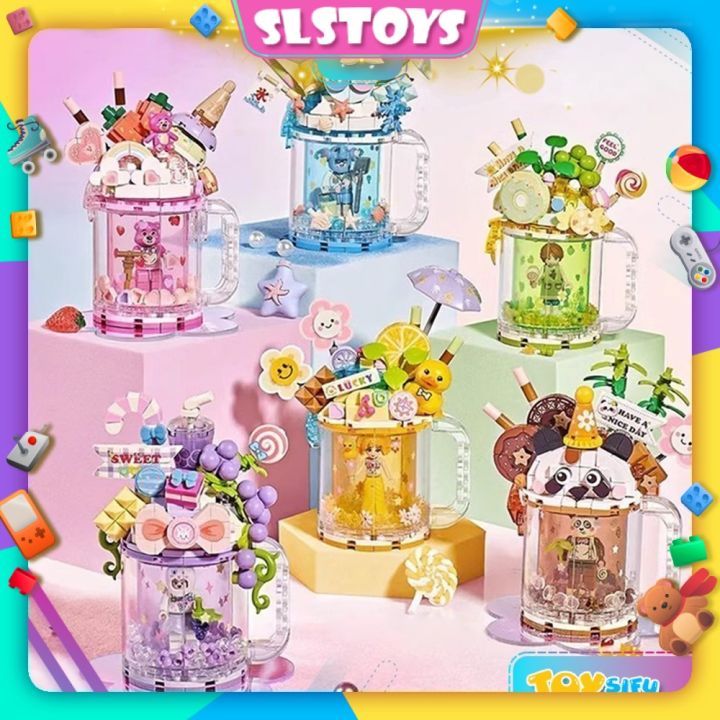 LOZ IDEAS Mini Block Sweet Quicksand Cup Series Food Dessert Shaker ...