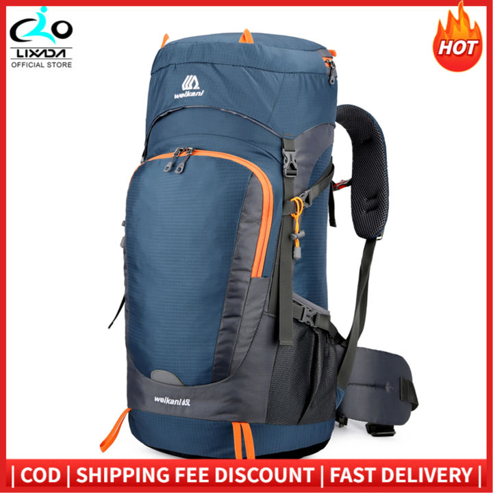 65L Water-resistant Hiking Backpack with Rain Cover Outdoor Sport ...