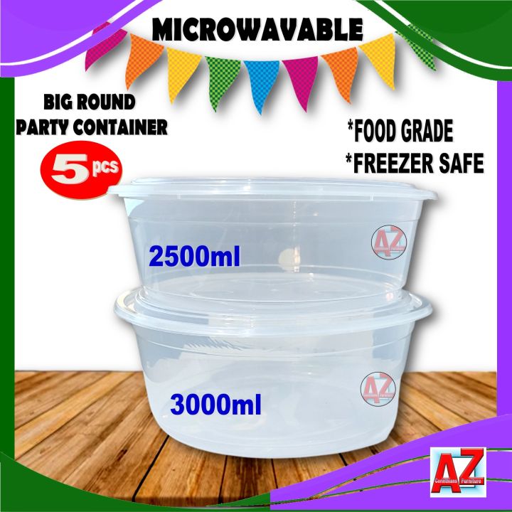 5pcs-Big Round 3000ml, 2500ml, 5000ml , 4200ml Microwavable plastic ...