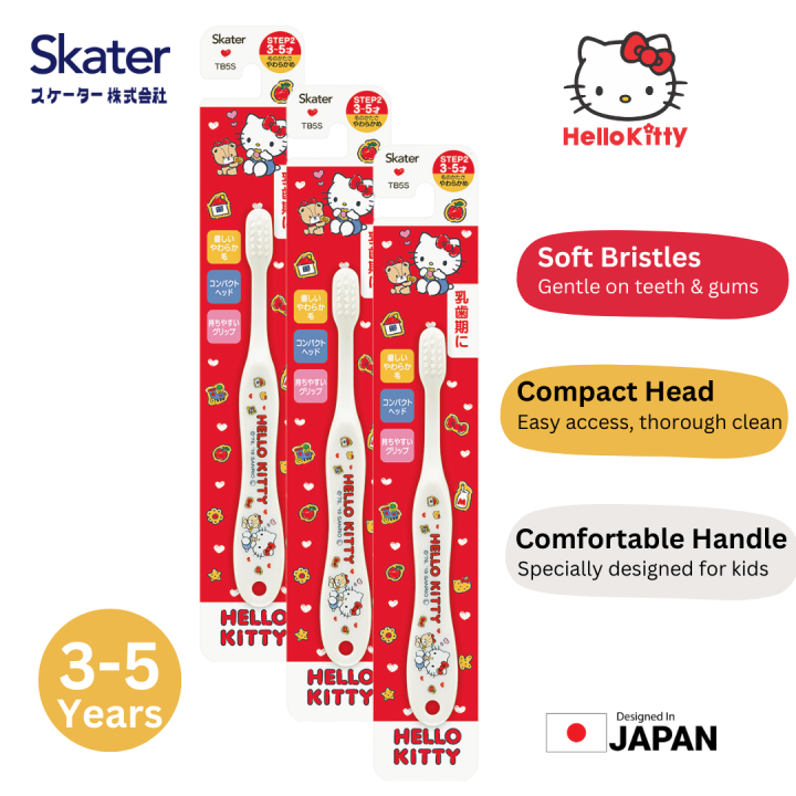 (Bundle of 3) Hello Kitty Toothbrush Age 3 to 5 years old - 1 Pc ...